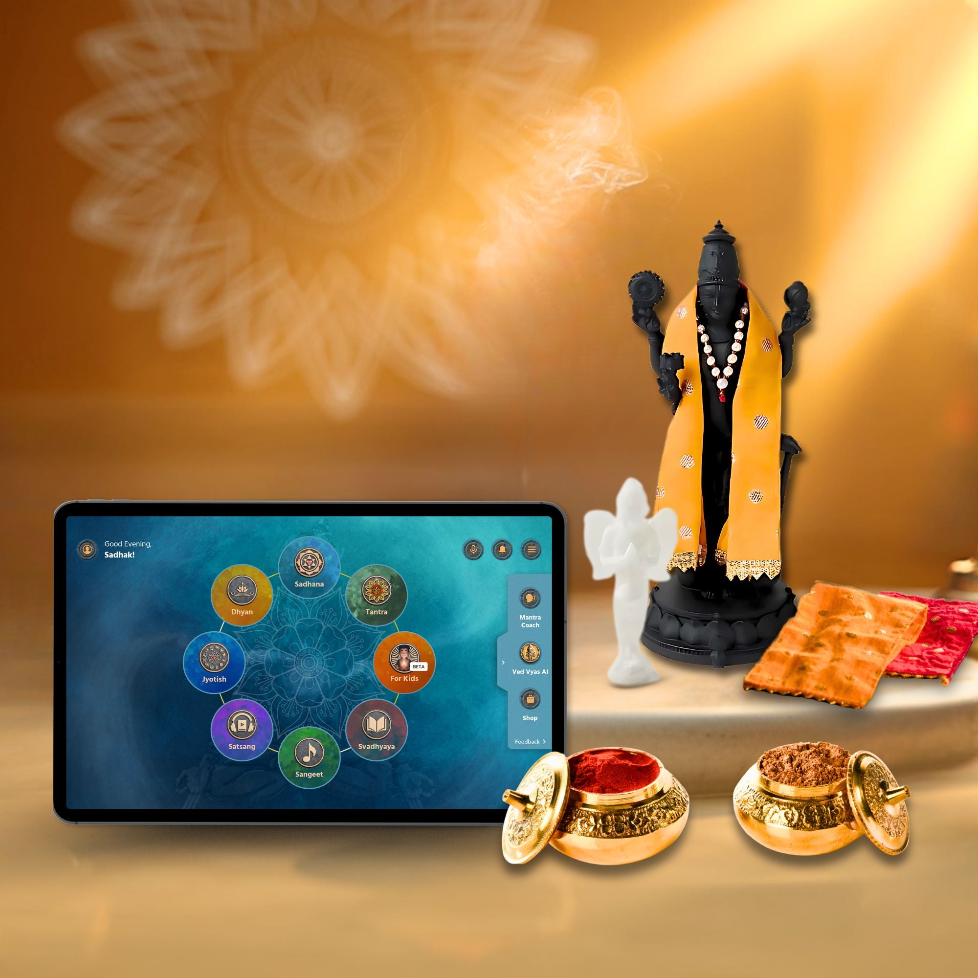 Sri Hari Vigraha Set and Sadhana Tablet Combo | Sadhana Shop